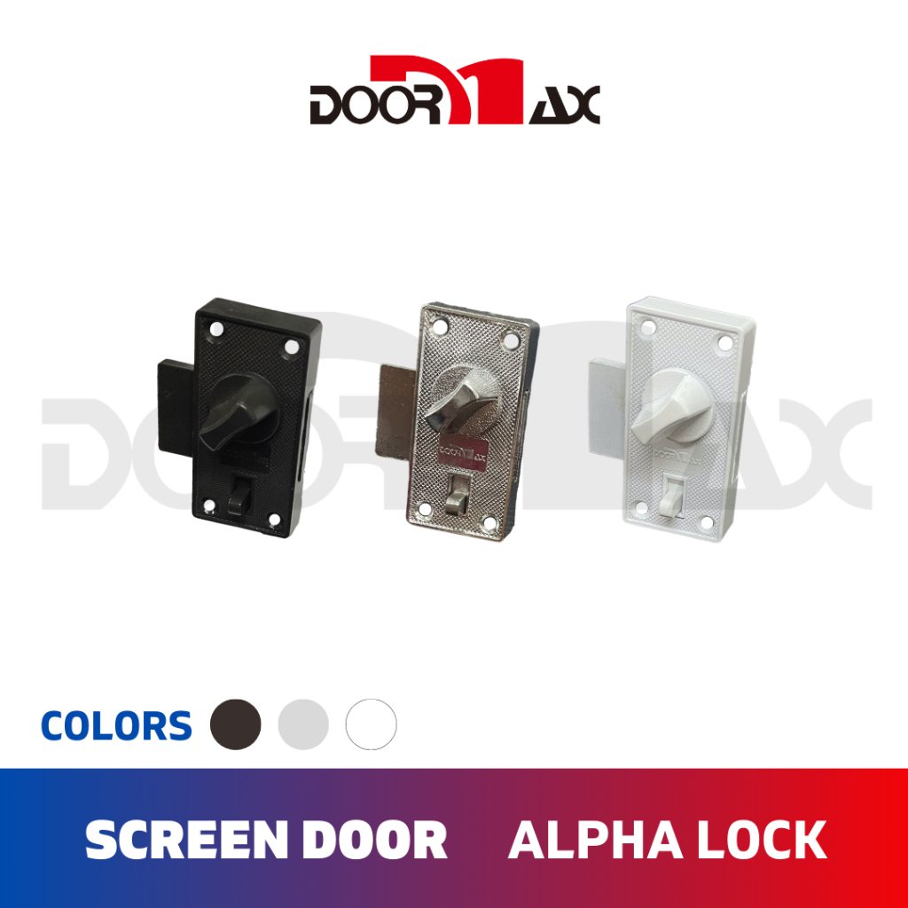 DOORMAX Alpha Lock for Screen Door (Brown/Chrome/White) | Shopee ...