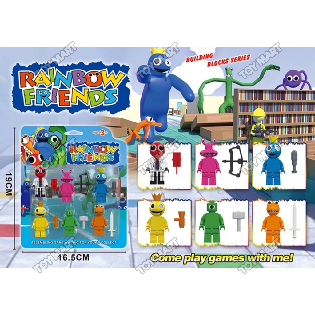 Rainbow Friends Building Blocks Minifigure Set with 6 Figures and ...