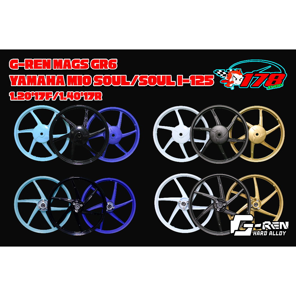 G-ren GR6 mags by 17 mio i 125 mio soul i 125 slim(1.2/1.4) | Shopee ...