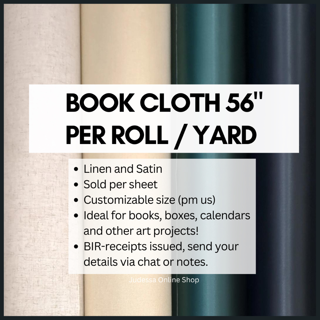 PER YARD Book Cloth or Cover or Wrapping Paper Linen / Satin with paper ...