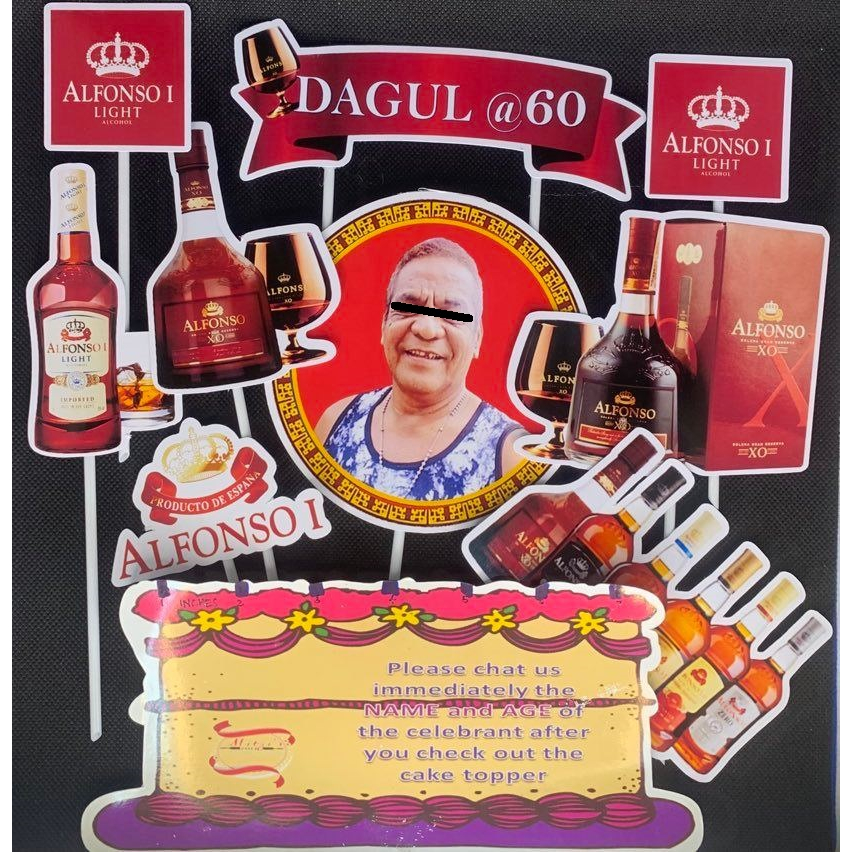 ALFONSO DESIGN CAKE/CUPCAKE TOPPERS WITH PERSONALIZED PICTURE, NAME ...