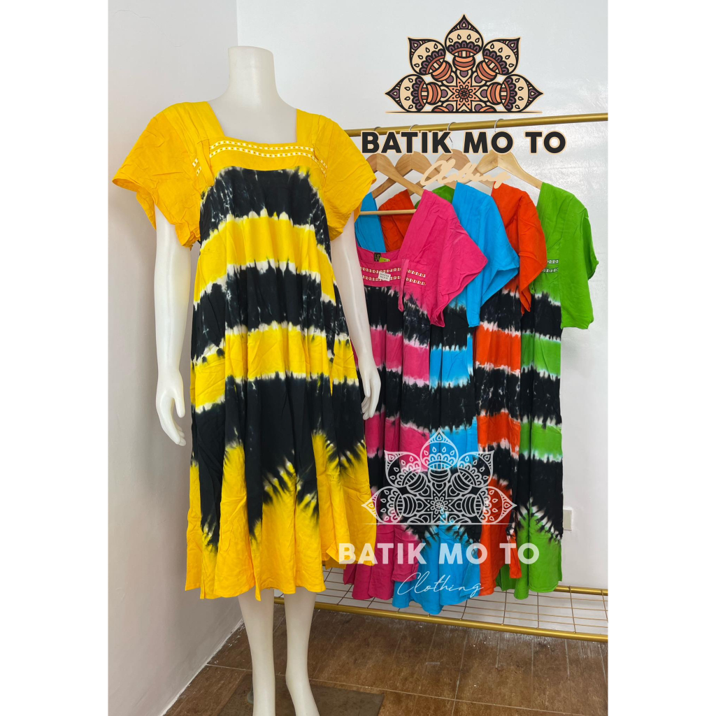 BATIKMOTO Pastel Adjust Balloon Batik Daster Dress Indonesia Thailand ...