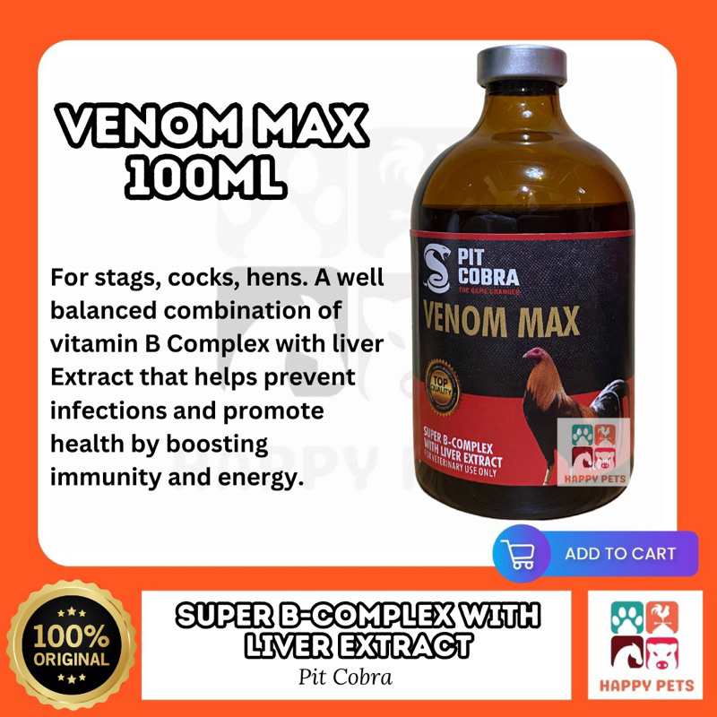 Venom Max Pit Cobra Super B-Complex with Liver Extract 100 ml | Shopee ...