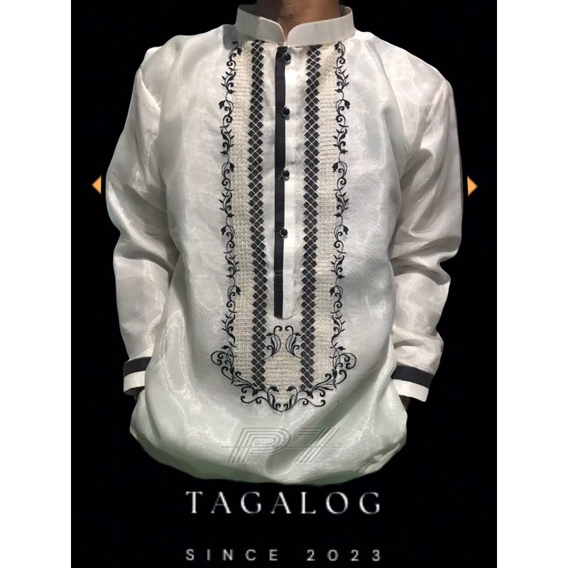 BARONG TAGALOG (Cream/Black) | Shopee Philippines