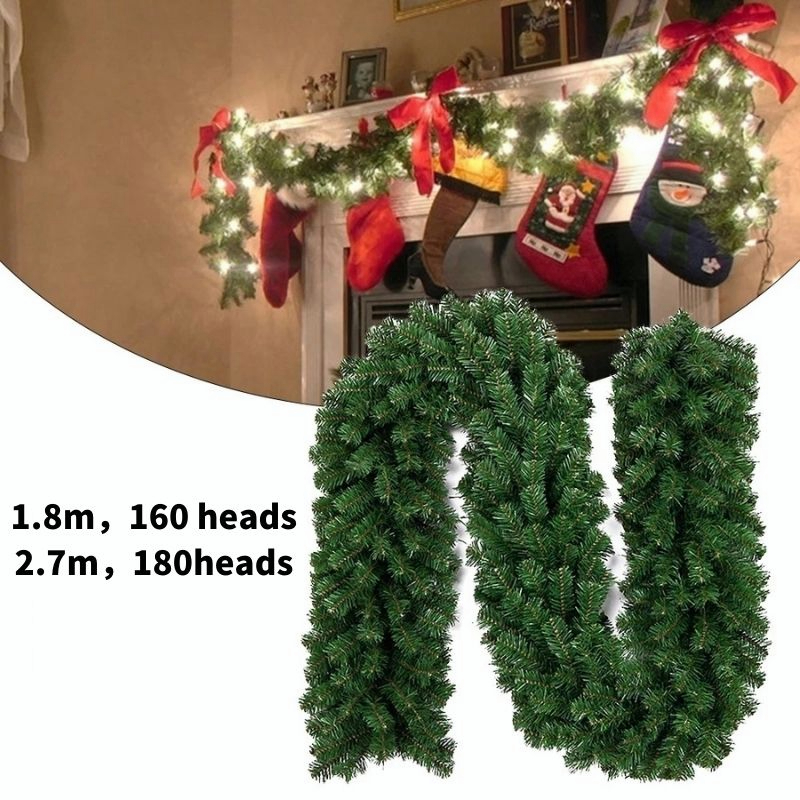 270cm Thick Christmas Garland Rattan Xmas Garlands for Indoor Home ...