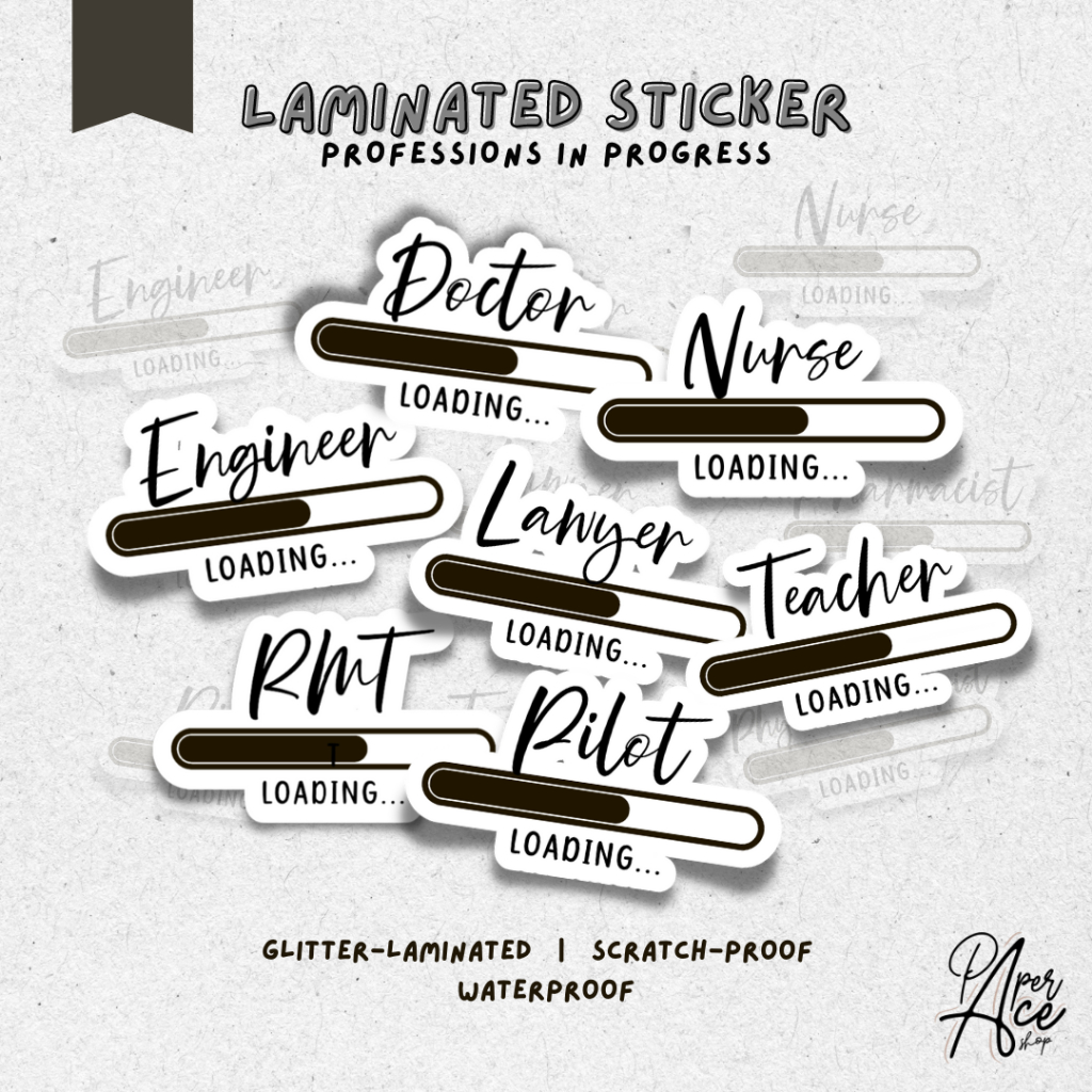 Laminated Glitter Sticker | Professions in Progress | Personalize ...