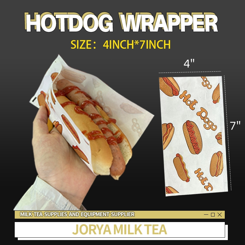 100pcs Hotdog paper Wrapper Disposable Snack Pancake Greaseproof Paper ...