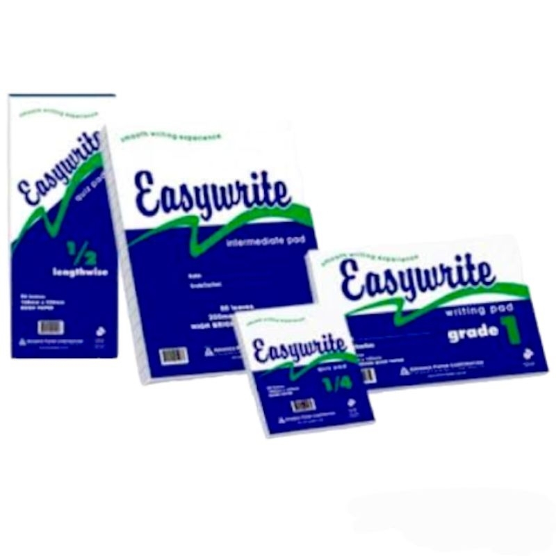 Easywrite Quiz Pad 1/4 1/2 lengthwise Crosswise Writing Pad Grade 1 to ...