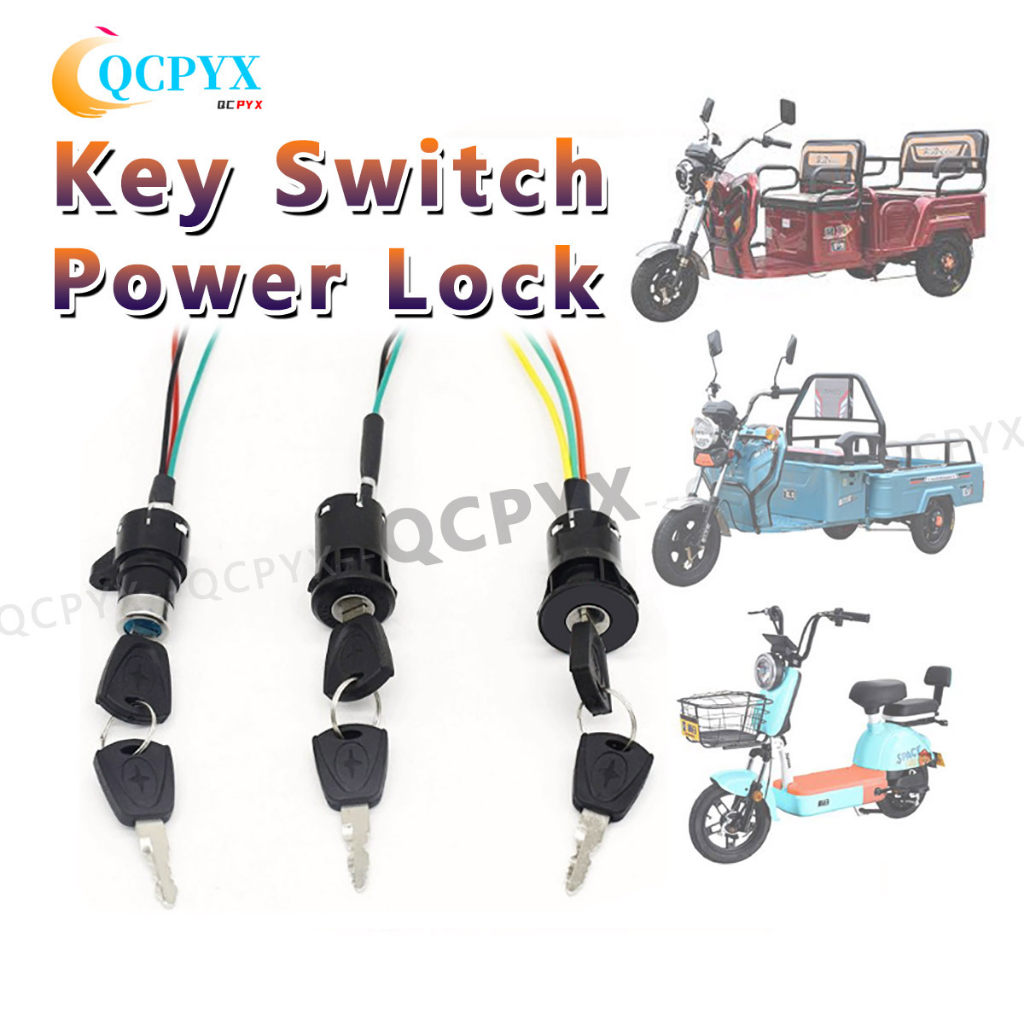 Electric Bicycle Tricycle Ignition Switch Key Power Lock for E-Scooter ...