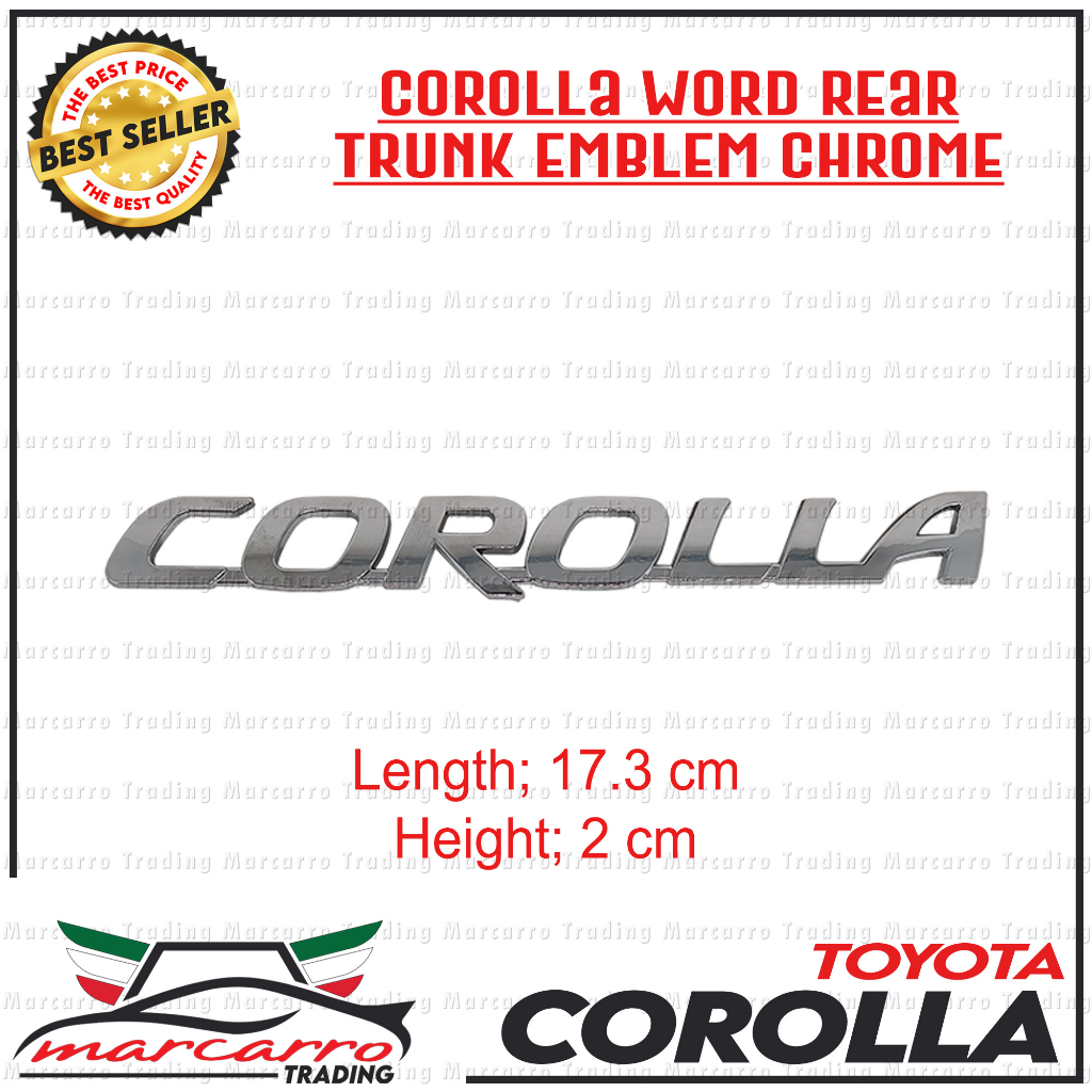 COROLLA Word Rear Trunk Emblem Chrome for Toyota Corolla Altis | Shopee ...