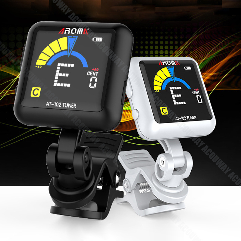 Aroma Guitar Tuner AT-102 Rechargeable Clip-on Tuner With Built-in ...