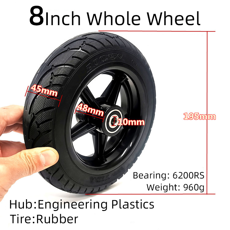 8 Inch E-Scooter Tire Rubber Wheel Electric Scooter Tire Caster Wheel ...