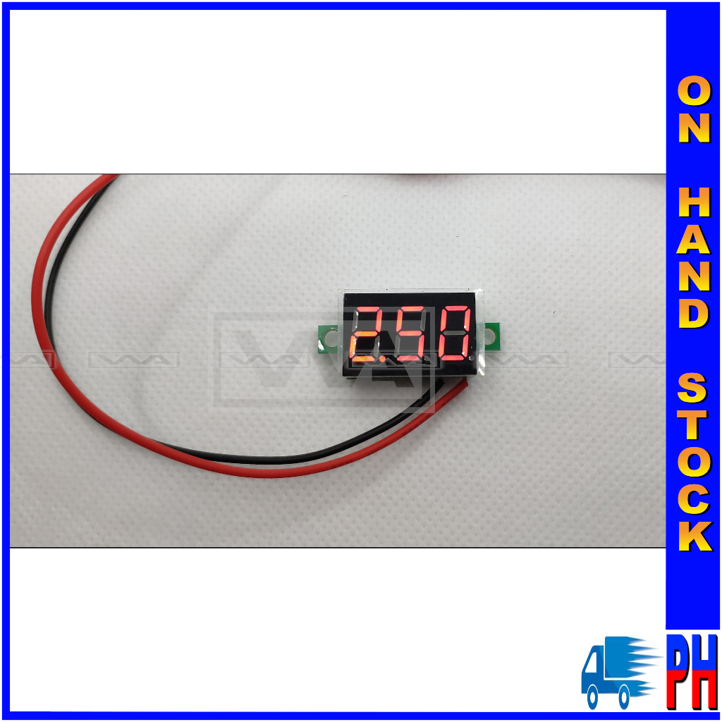 2 Wires Mini Digit Display Voltmeter Mini LED Digital Panel Volt ...