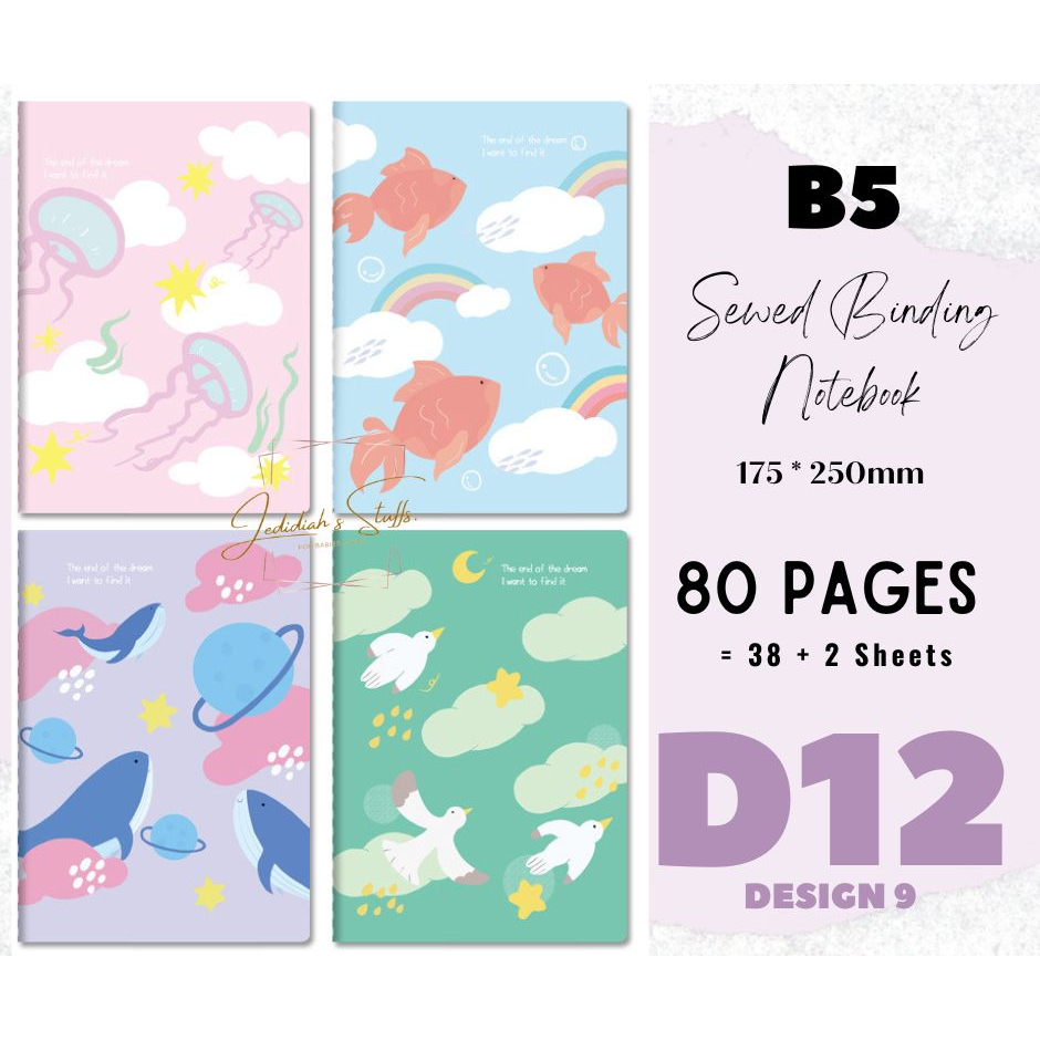 JS A5/B5 Premium Notebook Thread Sewed Student Line Writing Notebook ...