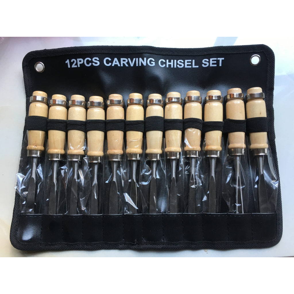 12pcs Professional Manual Wood Carving Hand Chisel Carving Tool Set ...