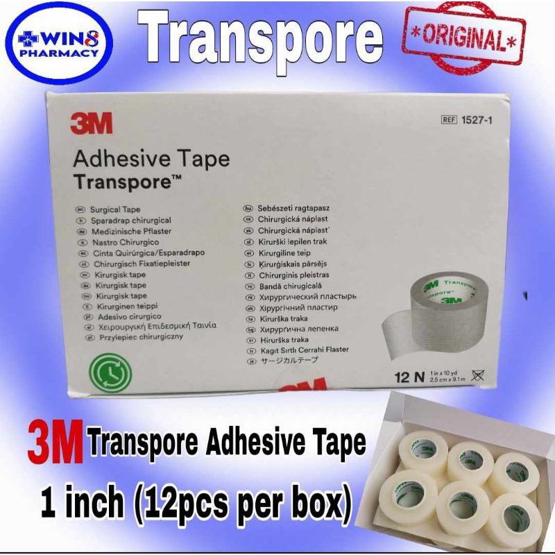 3M Transpore 1BOX Surgical Tape 1inch (12pcs per Box) On hand!!!! | Shopee Philippines