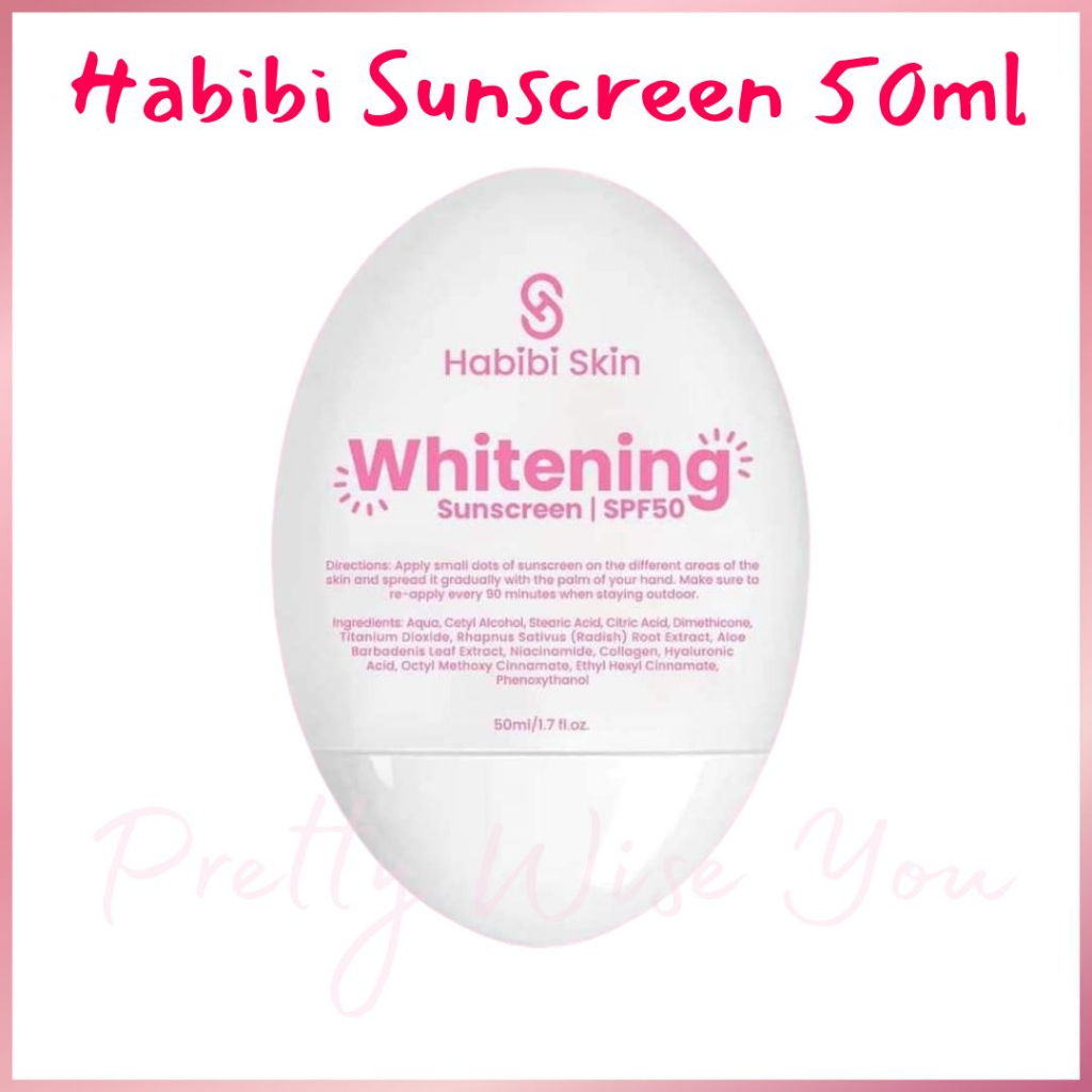Habibi Skin Whitening Sunscreen SPF50 (50ml) | Shopee Philippines