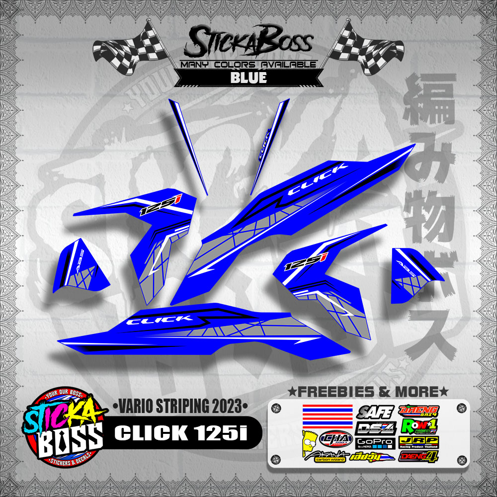 CLICK 125i V3 STOCK DECALS ( VARIO STRIPING 2023 )【WITH FREEBIES ...