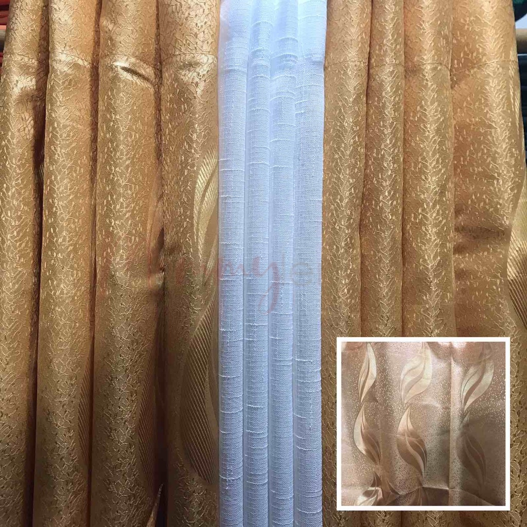 MM 3in1 Set Elegant Ring Curtain for Window Door Home Room Kurtina ...