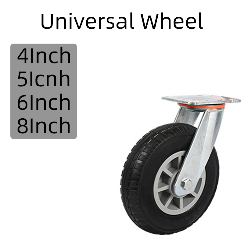 Rubber Wheel With Lock Push Cart Wheel 4/5/6/8 Inch Brake Trolley Wheels Caster Wheel Heavy Duty ...