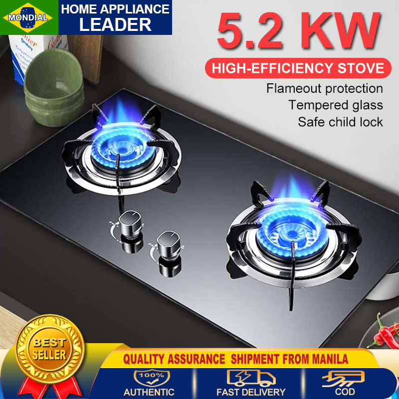 MONDIAL Double burner gas stove embedded desktop liquefied petroleum ...
