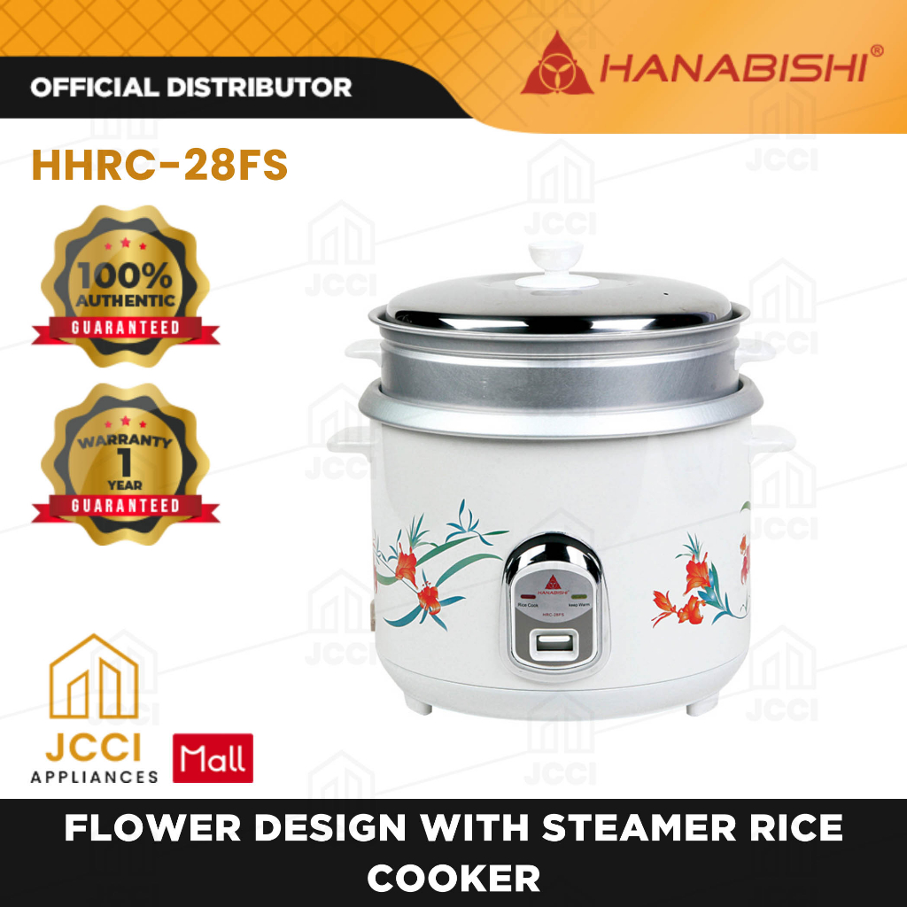 Hanabishi Flower Design With Steamer Rice Cooker Ceramic Heating Plate ...
