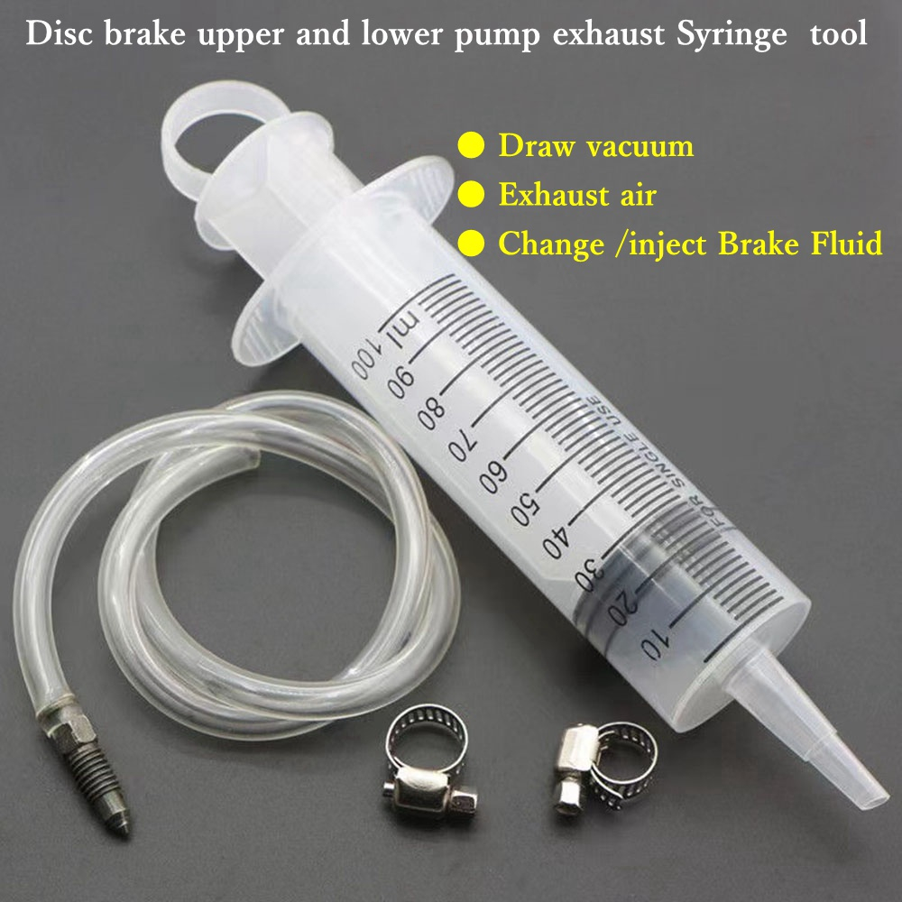 Motorcycle Bleed Kit Caliper Gas Bleeder Syringe Tool 100ml Hydraulic ...