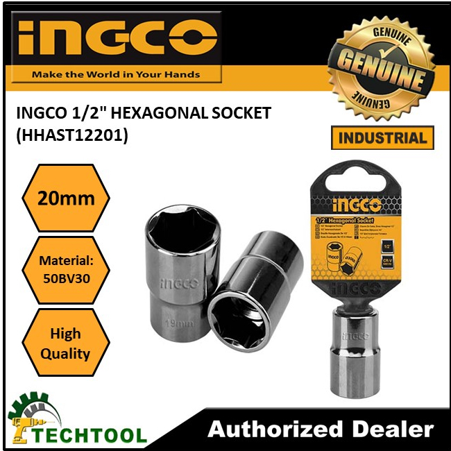 INGCO 1/2" HEXAGONAL SOCKET 20mm (HHAST12201) | Shopee Philippines