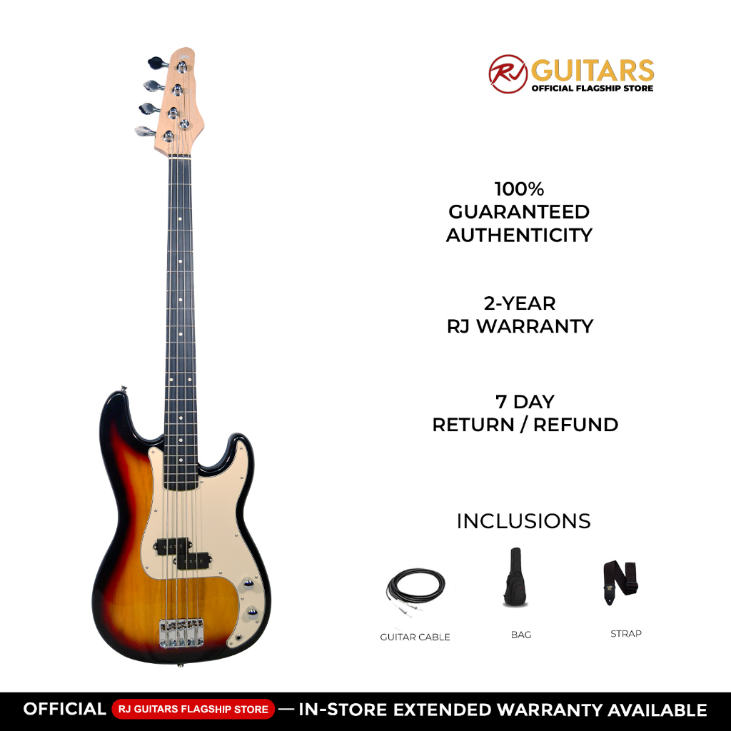 RJ Basic Electrics - Boomcaster Bass Guitar with Bag, Cable, Strap (Precision Bass) | Shopee ...