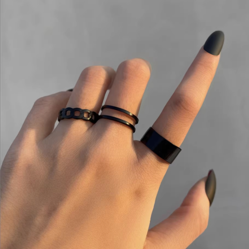 3 Pcs/set Korean Vintage Finger Rings Set Ins Fashion Cool Punk Knuckle ...