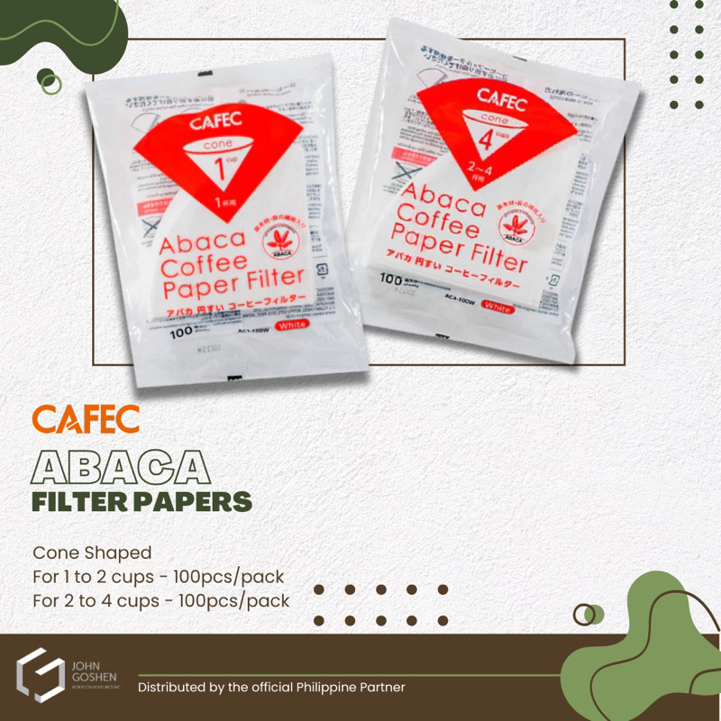 CAFEC Abaca Coffee Filter Papers (Cone Shaped) | Shopee Philippines
