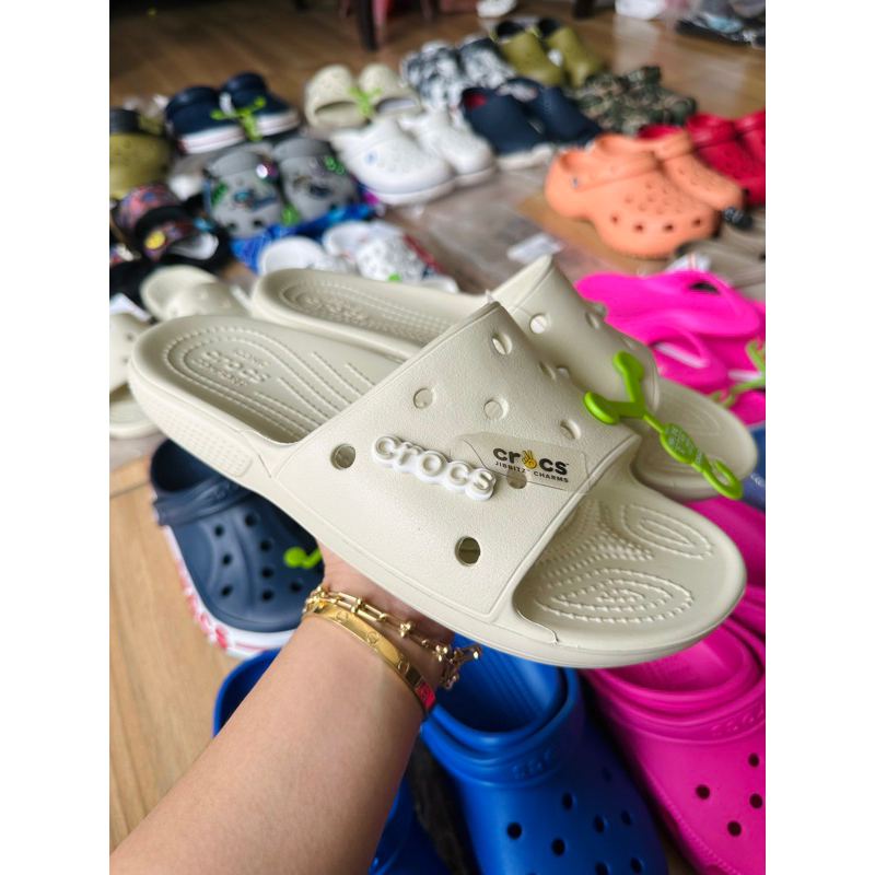 Crocs Classic Bone Slide size M8/W10 | Shopee Philippines