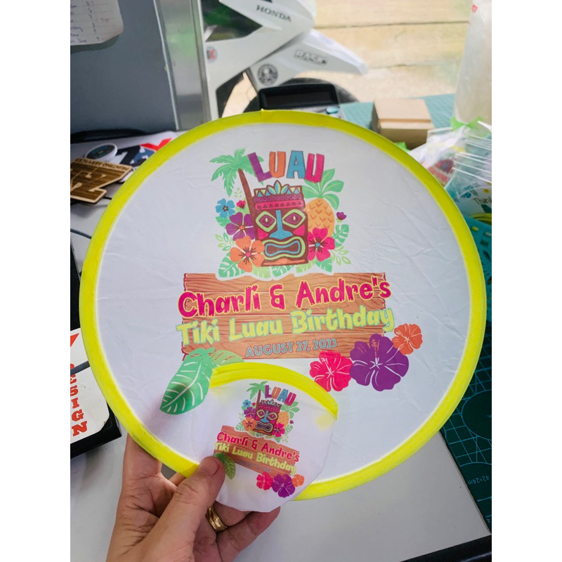 Personalized Foldable Fan/Sublimation Round Fan Colored Lining | Shopee ...