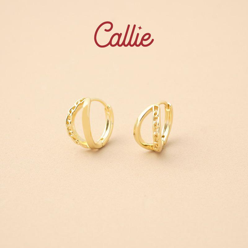 Callie 14k Gold Plated Chloe Textured Hoop Earrings Shop Callie ...