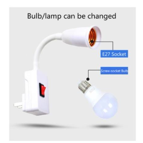 Plug in Flexible Wall Light Socket Adapter E27 Lamp Bulb Extension ...