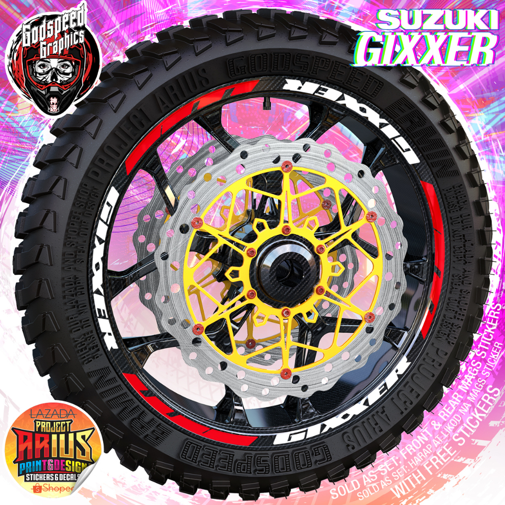 Mags Sticker for Suzuki GIXXER 150 (Set: Harap at Likod 4 Sides ...