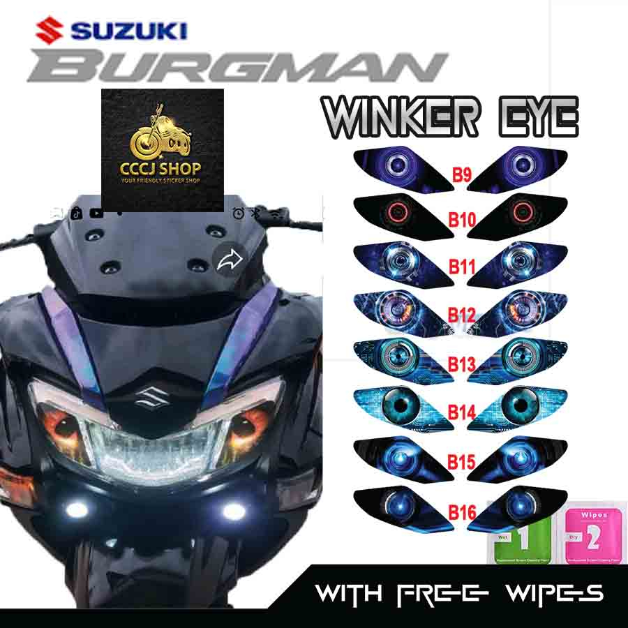 BURGMAN STREET 125 WINKER EYE STICKER/ TRANSPARENT/TRANSLUCENT VINYL ...