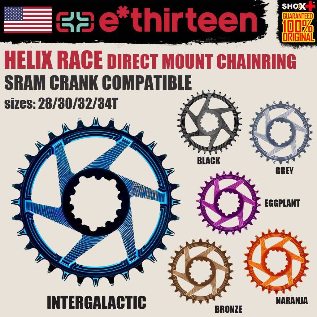 E Thirteen HELIX RACE 3-BOLT DIRECT MOUNT CHAINRING (SRAM™ CRANK COMPATIBLE) MTB Bike ethirteen ...