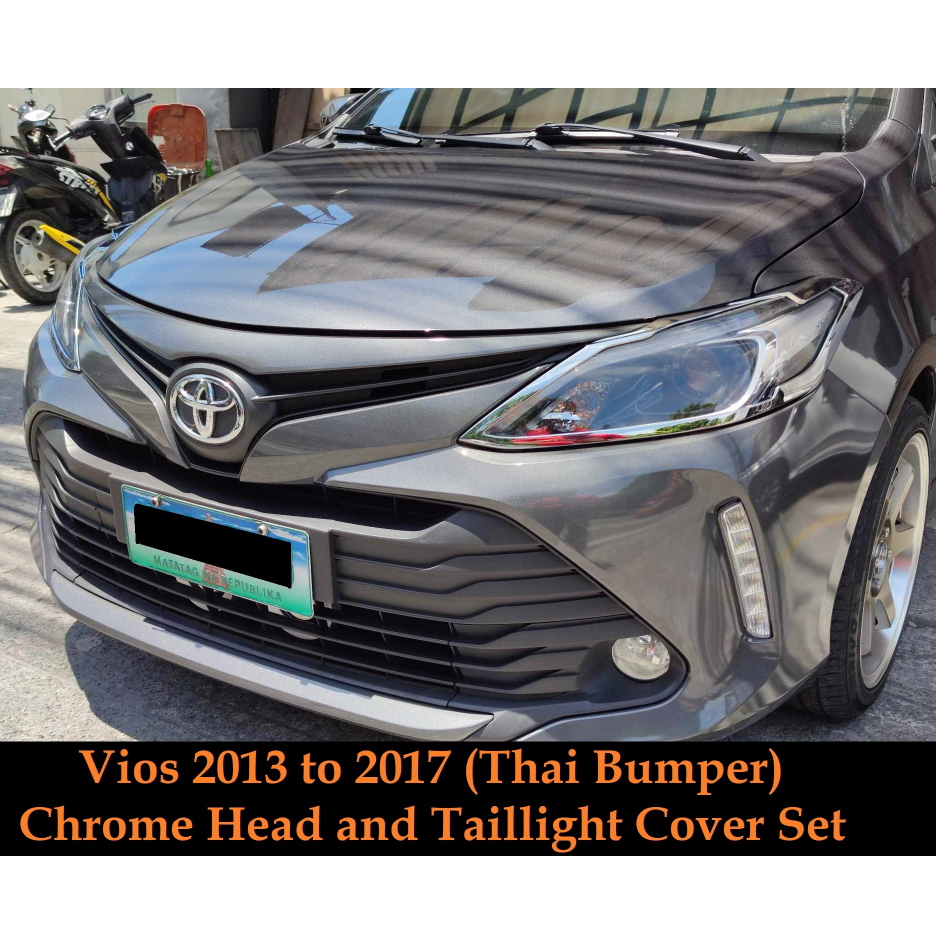 Toyota Vios 2013 to 2017 (THAI BUMPER) Chrome and Matte Black Headlight ...
