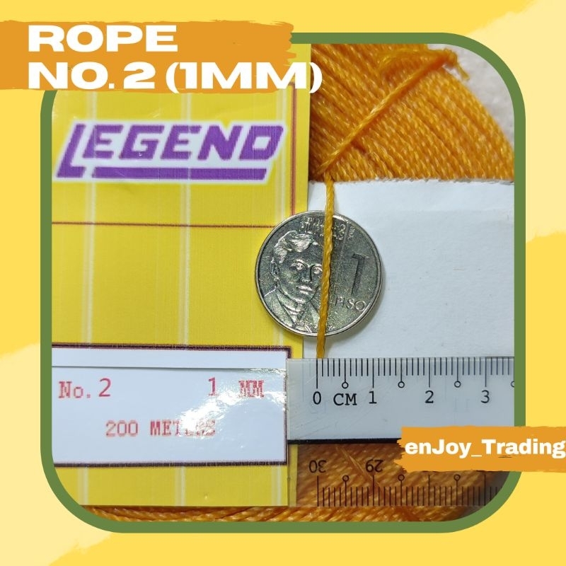 (200meters) No. 2 3 4 5 LEGEND Polyethylene Rope Lubid Small Size ...