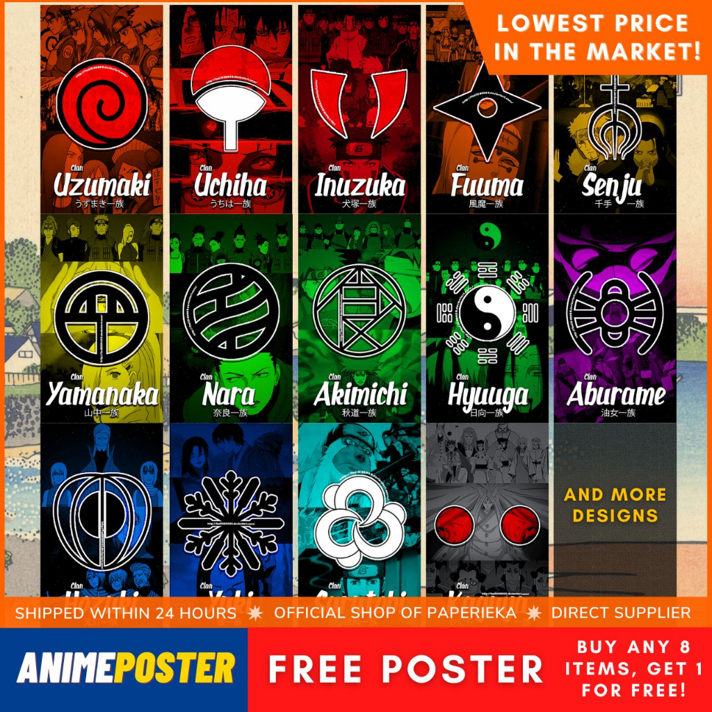 Naruto Clan Banner Edition A4 Posters Official Poster / Anime Posters ...
