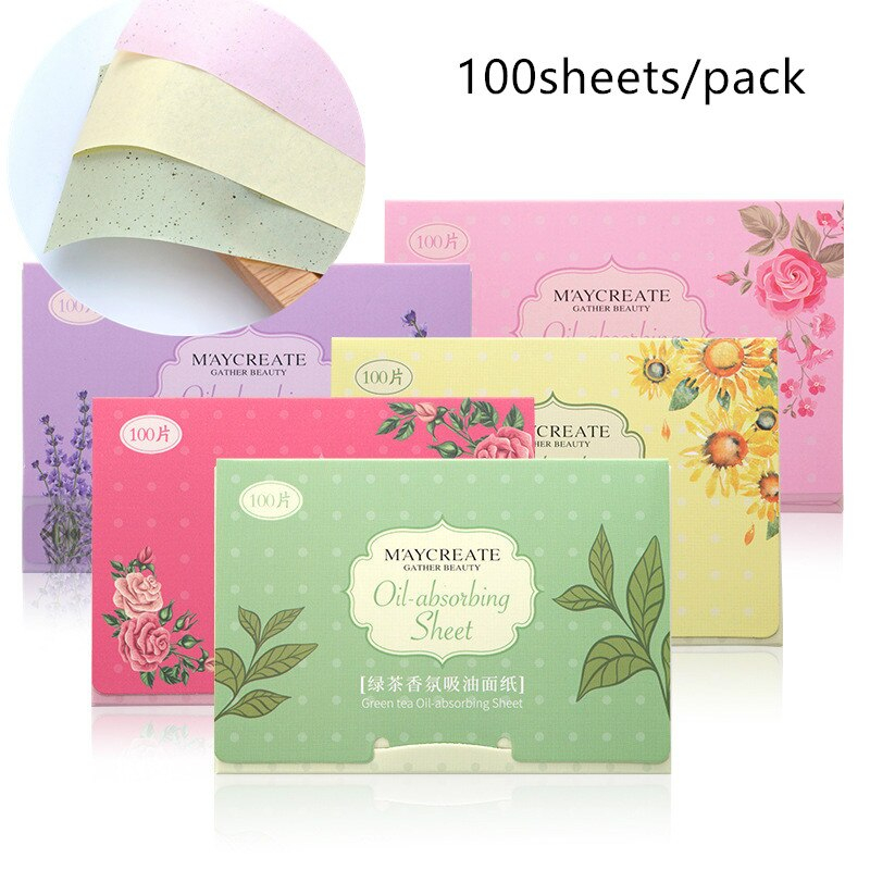 L.S 100pcs Face Oil Control Absorbent Paper/Green Tea Facial Oil ...