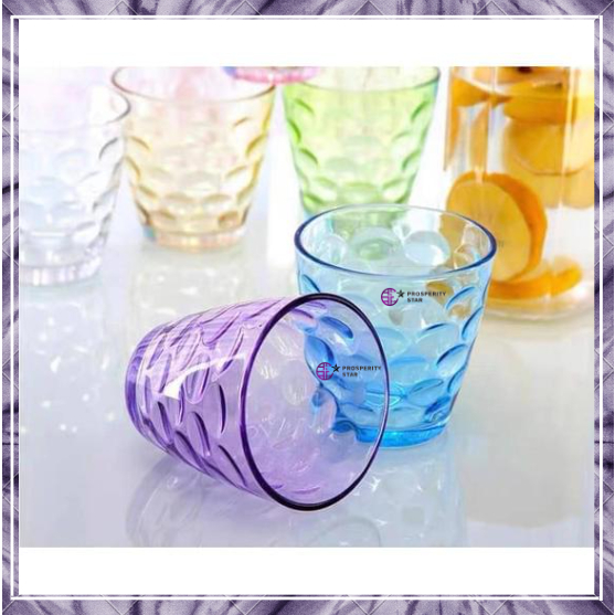 PROSPERITY STAR [6PCS] 230ML High Quality Colorful Drinking Glass Baso ...