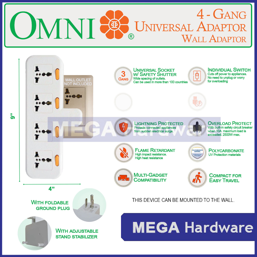 OMNI Travel Extension Cord (3 gang 4 gang 5 gang 6 gang)(Long Extension ...