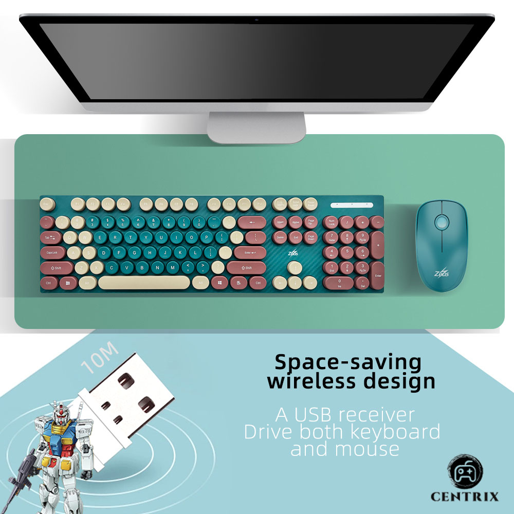 Centrix. Zeus Wireless Keyboard Mouse Set Gaming Keyboard Set Punk ...