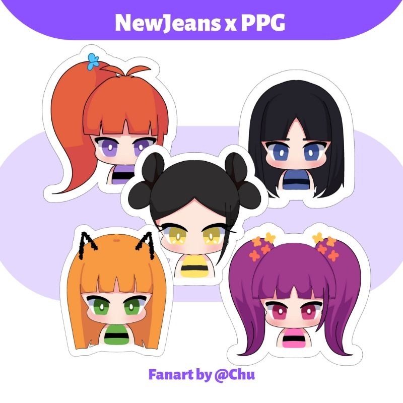 NewJeans Powerpuff Girls Chibi Waterproof Sticker | Shopee Philippines
