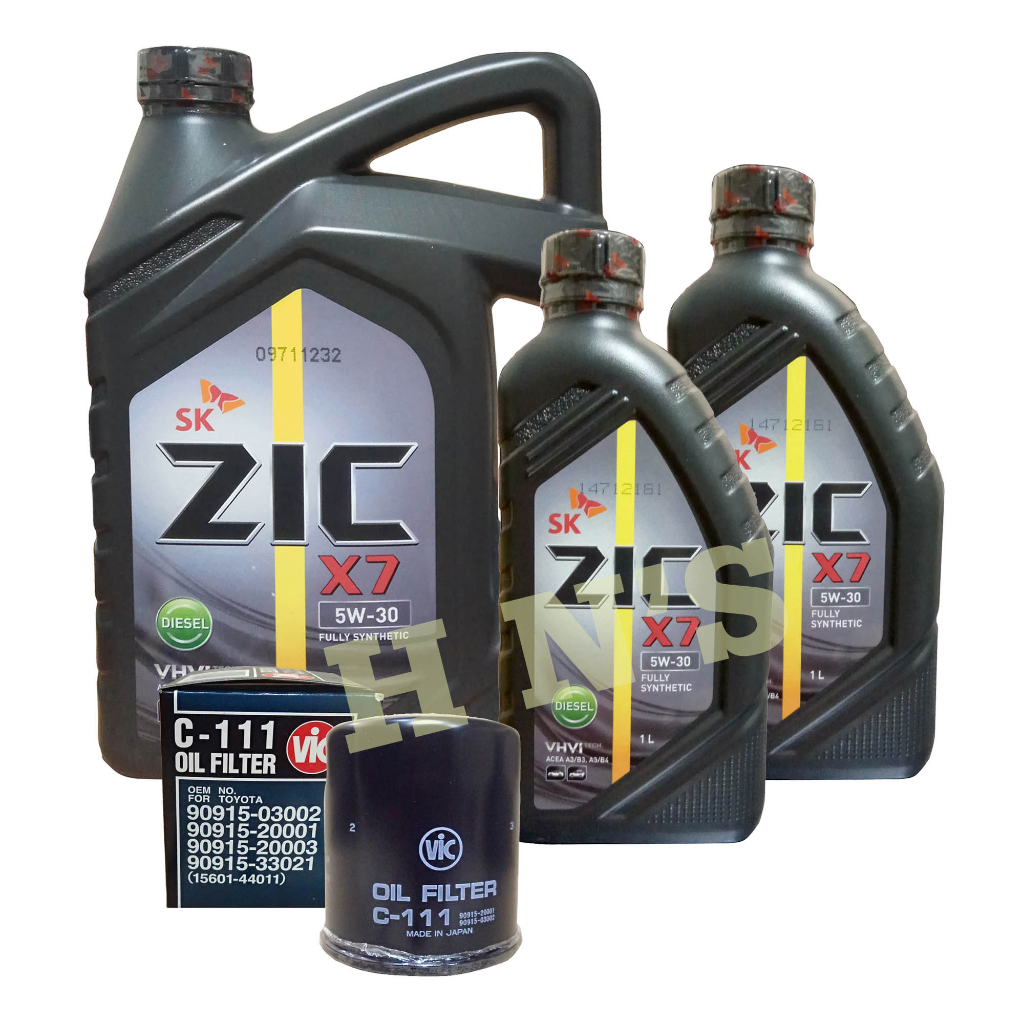 SK ZIC X7 Diesel 5W-30 Full Synthetic Oil Change Bundle for Toyota ...