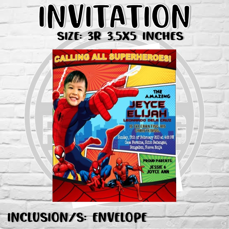 Spiderman theme invitation | Shopee Philippines