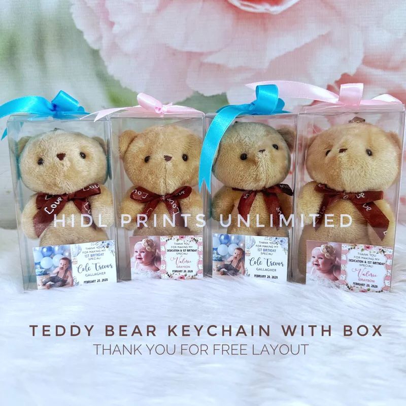 COD Teddy Bear in Box with Thank you tag Christening Souvenirs Birthday ...