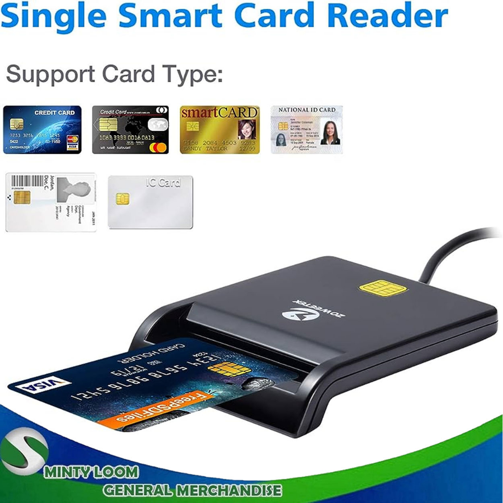 Zoweetek EMV USB 2.0 ISO 7816 Smart Card Reader for ID IC ATM Smart ...
